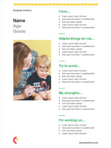 Student Profile Template - The Center for Childhood Development