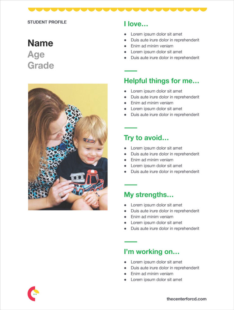 Student Profile Template - The Center for Childhood Development